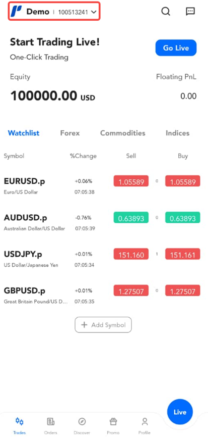 Como abrir uma segunda conta real no aplicativo PU Prime? – Help Center | PU Prime | More Than ...